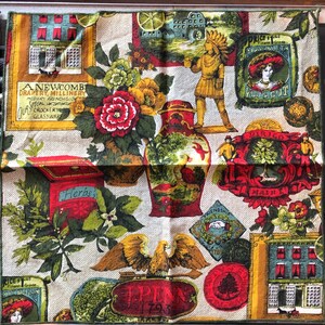 Set of 4 Vintage Cloth Table Napkins, Reproduction Antique Turn of the ...