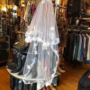 Retro 80s Long White Bridal Veil - Etsy