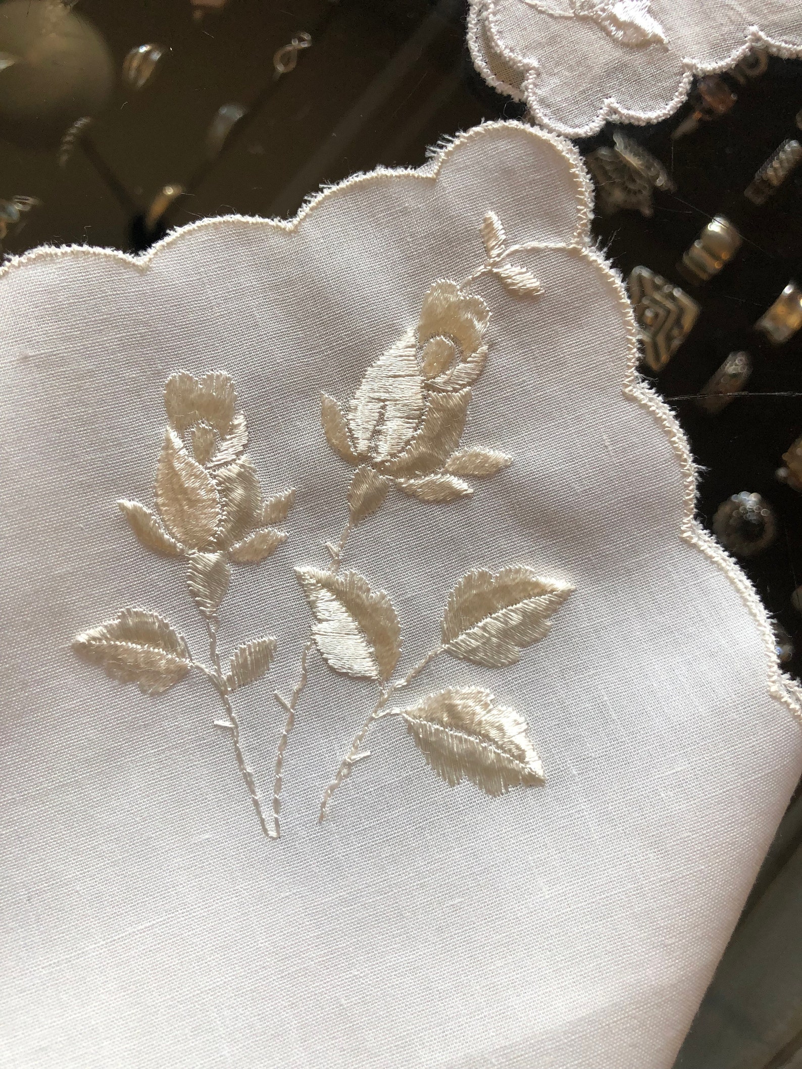 Lot of 4 Vintage White Cotton Lace Embroidered Cut Out | Etsy