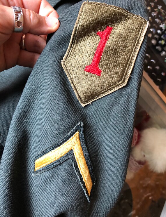Vintage Military Jacket, Army Green Wool Blazer, Unis… - Gem