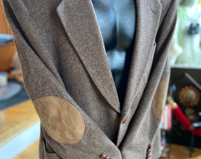Mens Tweed Blazer With Suede Elbow Patches - Etsy