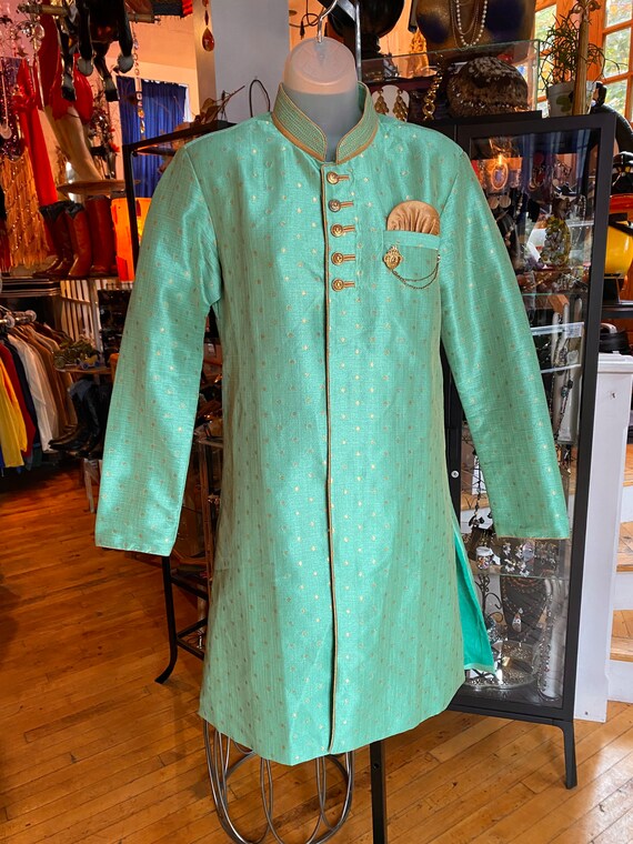 Authentic Vintage Green and Gold Indian Style Jacket - Etsy