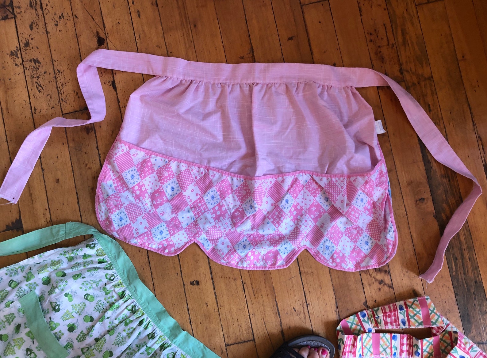 Lot of 3 Aprons 2 Handmade and 1 Store Bought is Reversible | Etsy