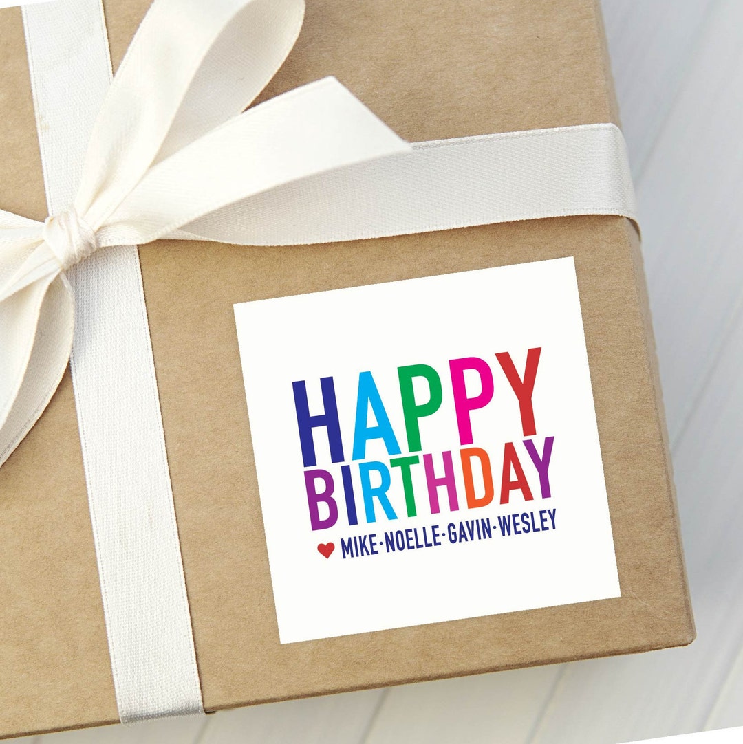 Happy Birthday Stickers, Custom Stickers, Gift Tags, Birthday Party ...