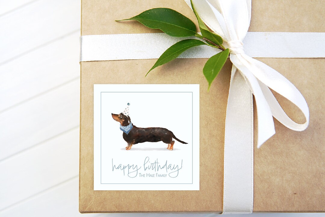 Personalized Birthday Gift Tags, Dachshund, Weiner Dog, Birthday Gift ...