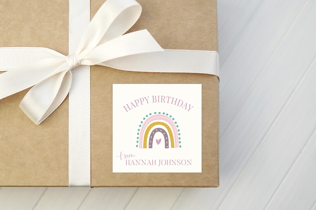 Rainbow Birthday Stickers, Birthday Stickers, Personalized Stickers ...
