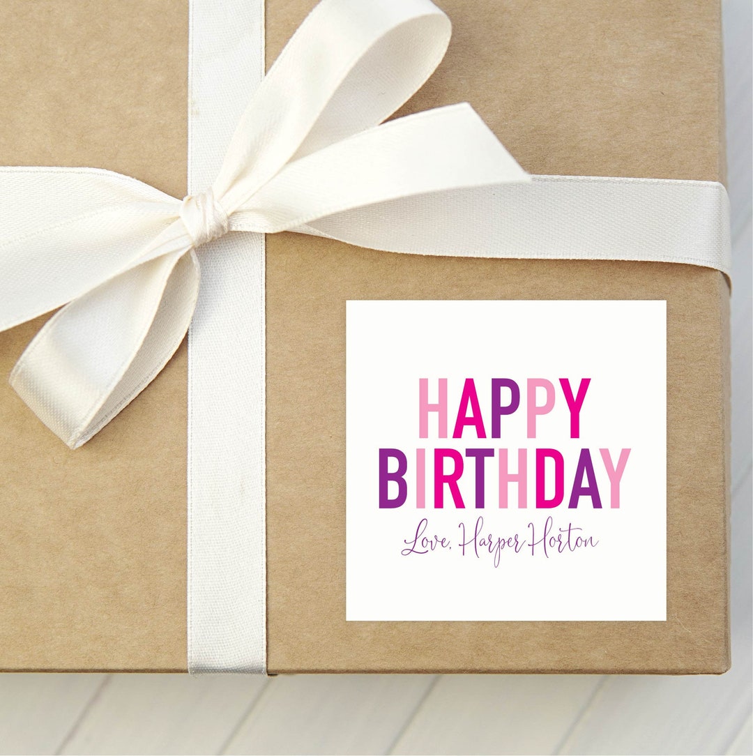 Happy Birthday Stickers, Personalized Stickers, Gift Stickers, Name ...
