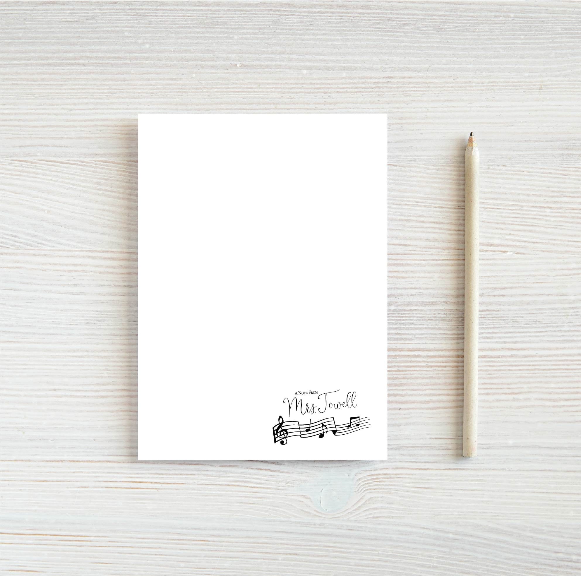 Custom Notepad, Memopad, Music Notes, Music Teacher Gift, Personalized ...