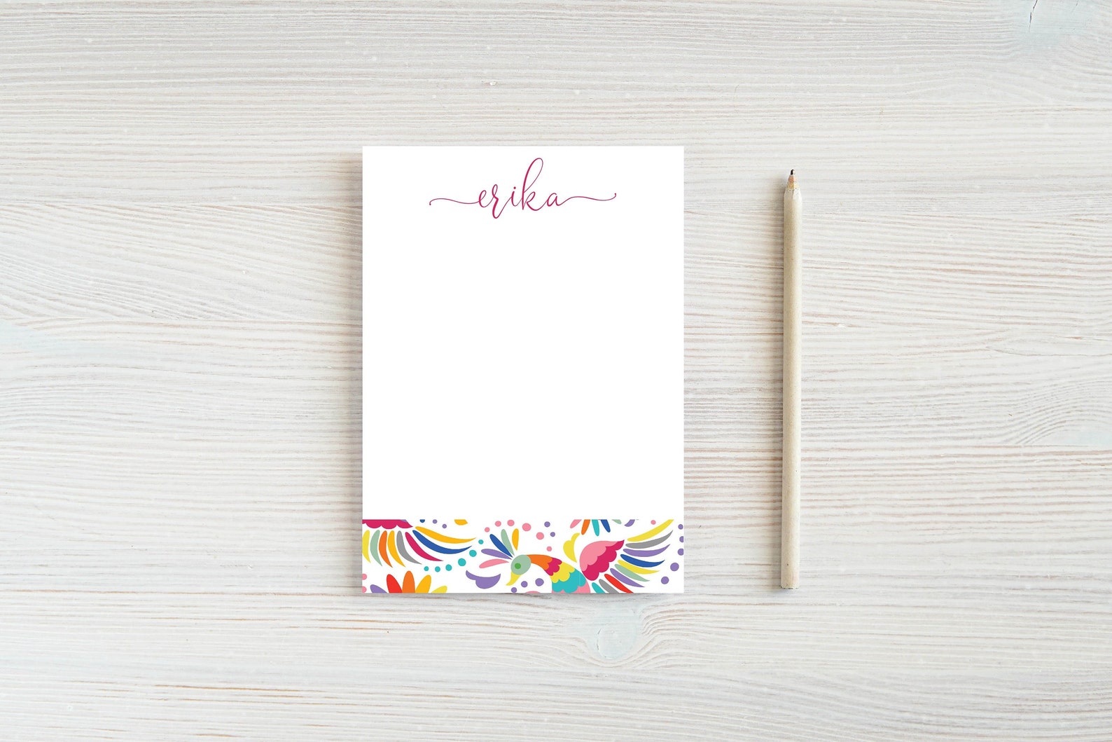 Personalized Otomi Notepad, Custom Stationery Mexican Print, - Etsy
