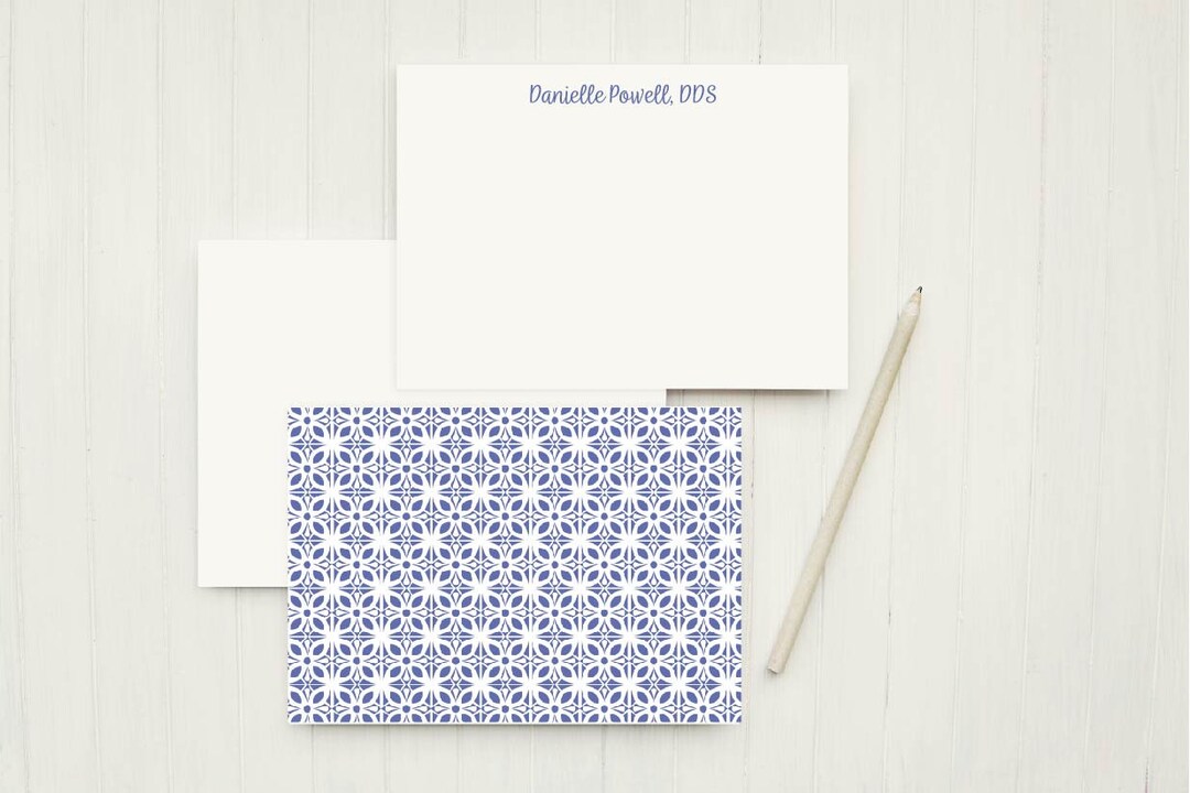 Personalized Stationery Set, Classic Blue and White Stationery ...