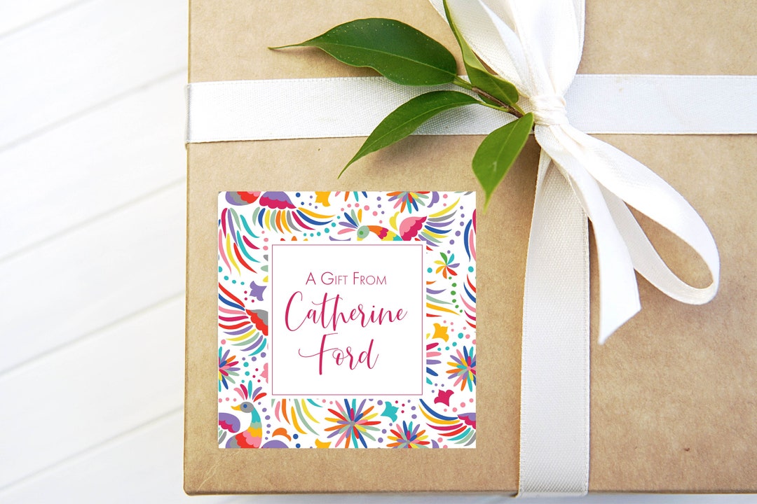 Fiesta Gift Tags, Custom Otomi Sticker, Embroidery Print, Fiesta Party ...