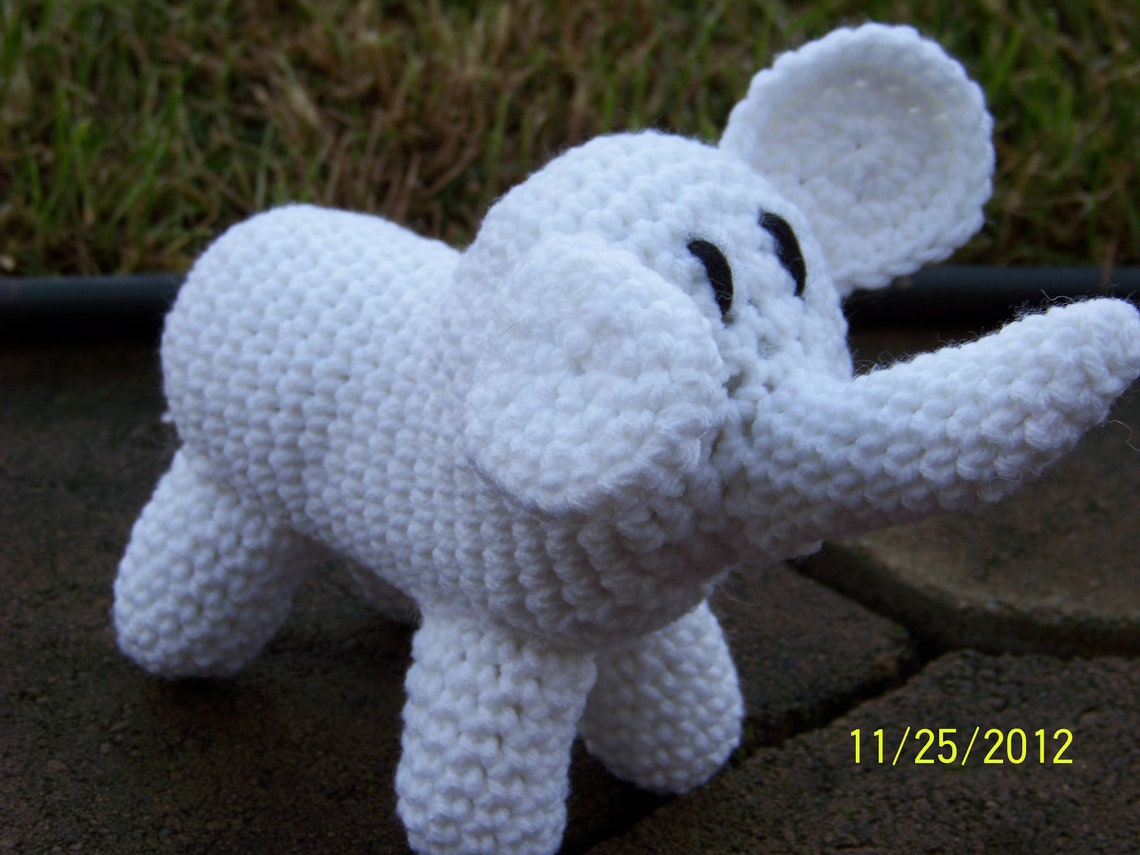 White Elephant Gift Crocheted Stuffed Animal - Etsy
