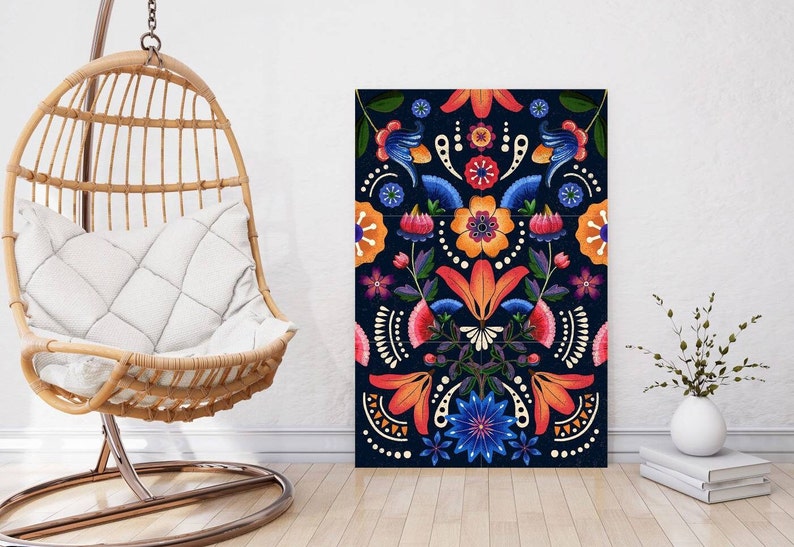 Tile Mural/mosaic Ceramic of Mexican Flower Pattern - Etsy