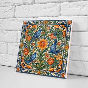 Sicilian Ceramic Tiles Set of 3 Sicilian Wall Decor Tiles Kitchen ...