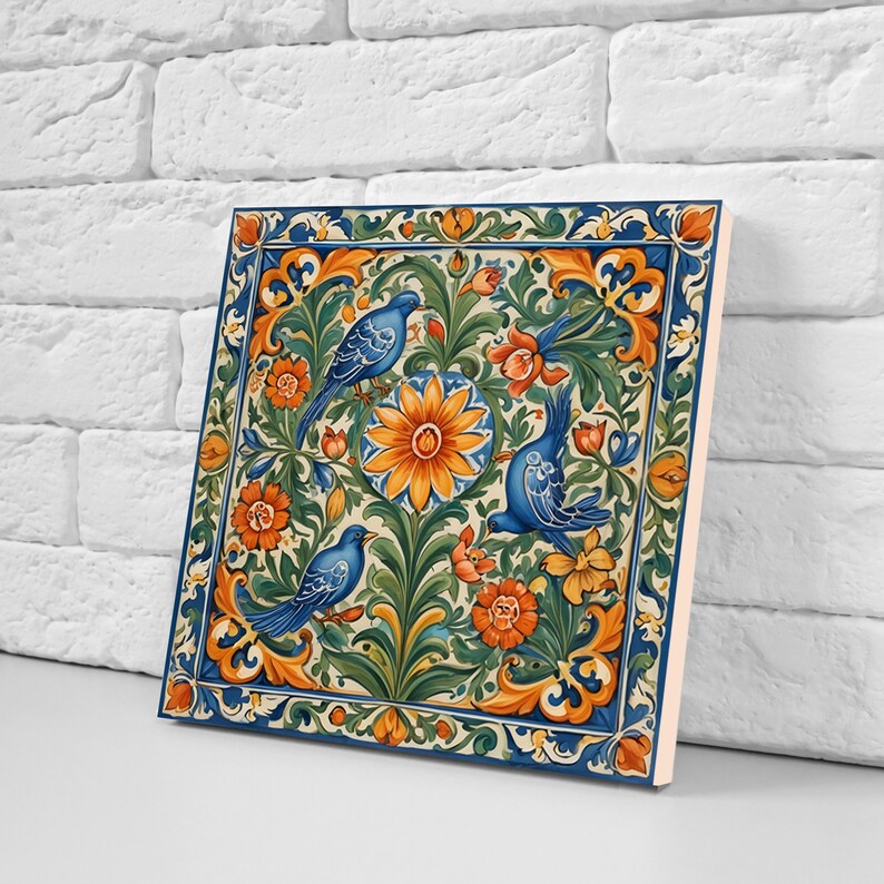 Sicilian Ceramic Tiles - Set of 3 - Mediterranean Wall Decor - Etsy