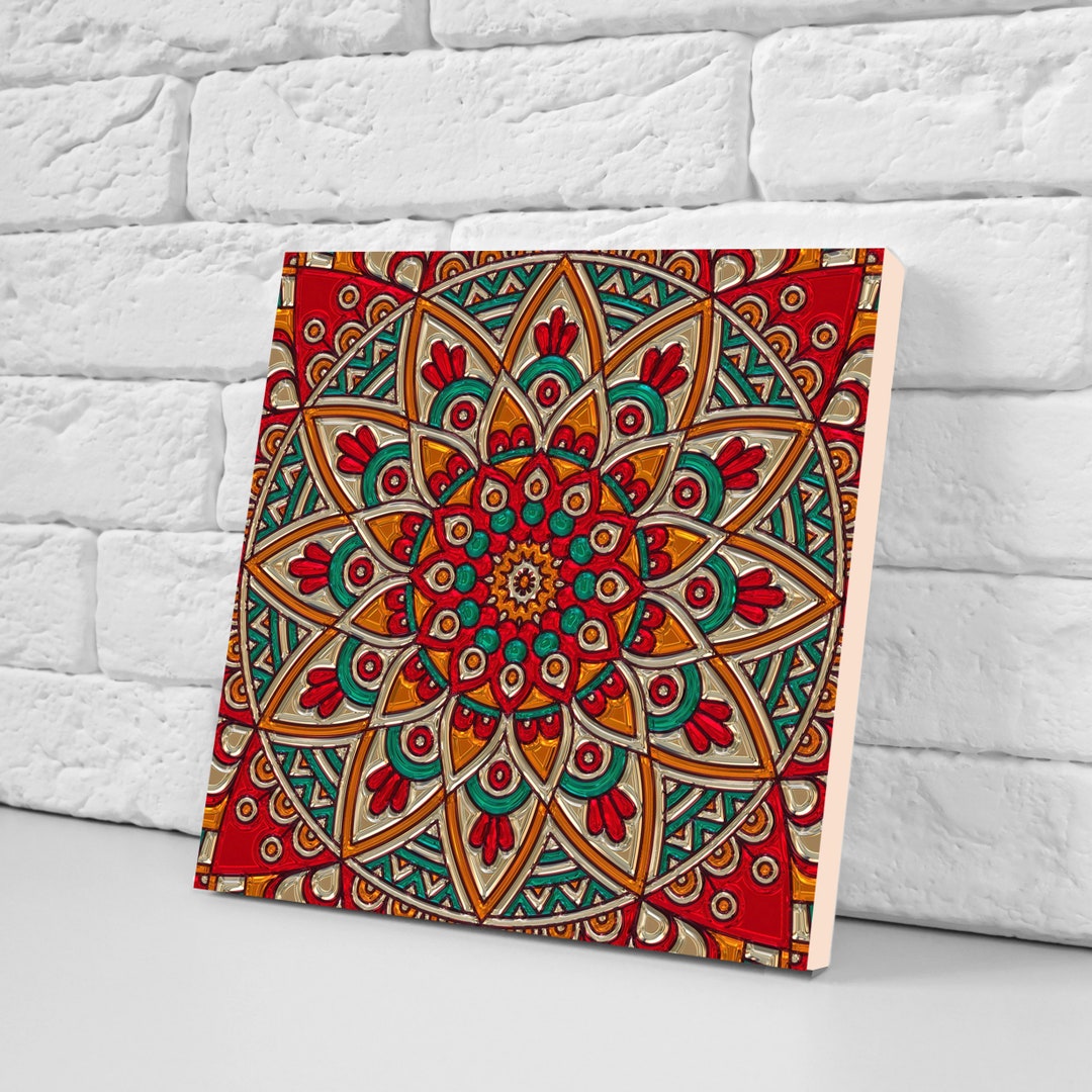 Mandala Floral Design -set of 1 Wall Decor Tile -kitchen Backsplash ...