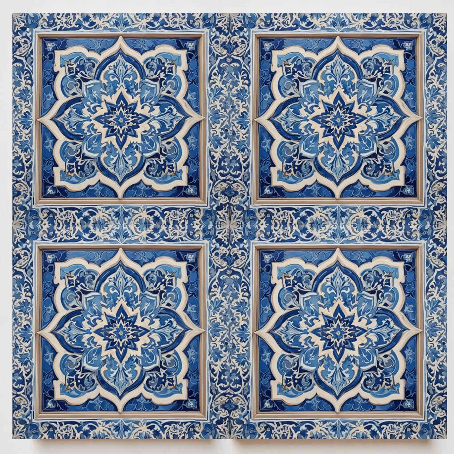 Moroccan Ceramic Tile – Arabesque Wall Art, Arabic Floral Decor ...