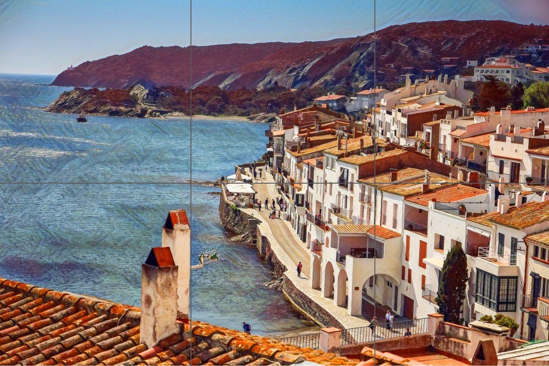 Cadaqués Costa Brava Tile Mural: Spanish Coastal Wall Art - Etsy