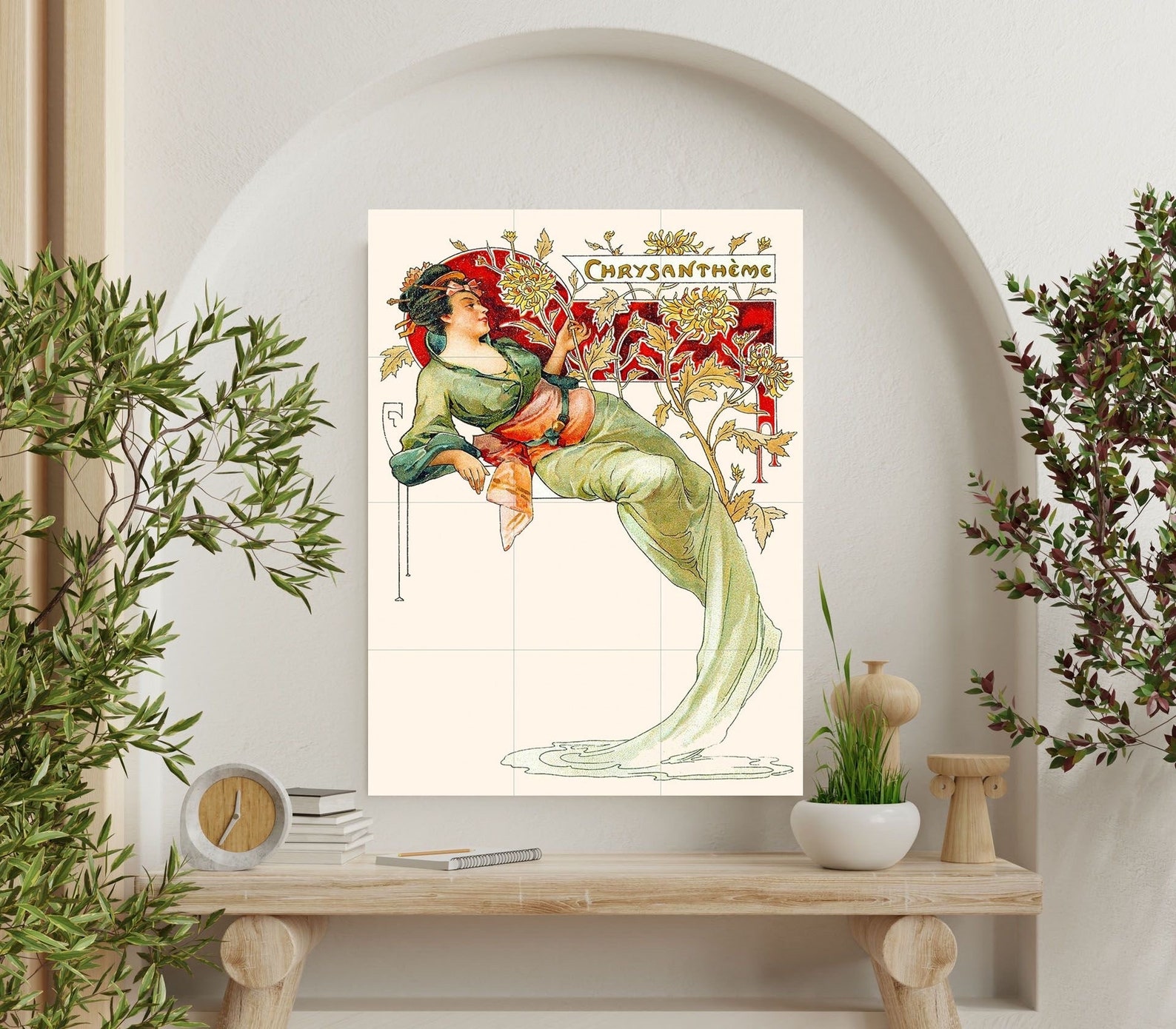 Alphonse Mucha Tile Mural: Belle Epoque Art Nouveau Ceramic Panel - Etsy