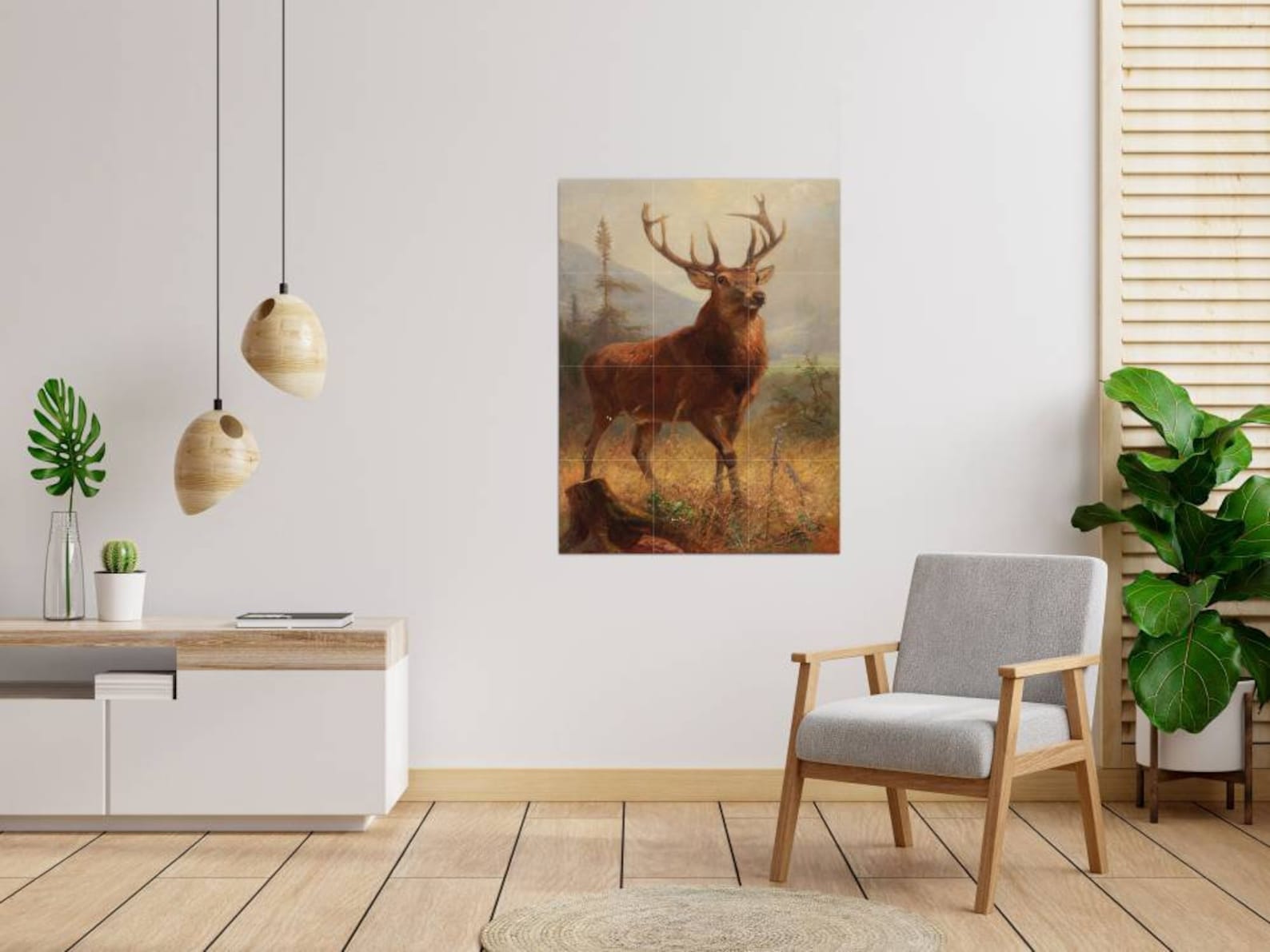Stag Ceramic Tile Mural: Anton Weinberger Deer Art Forest Animal Wall ...