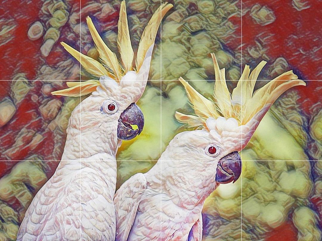 Tile Mural/mosaic Ceramic Panel of Parrots Cockatoo Tropical Birds ...