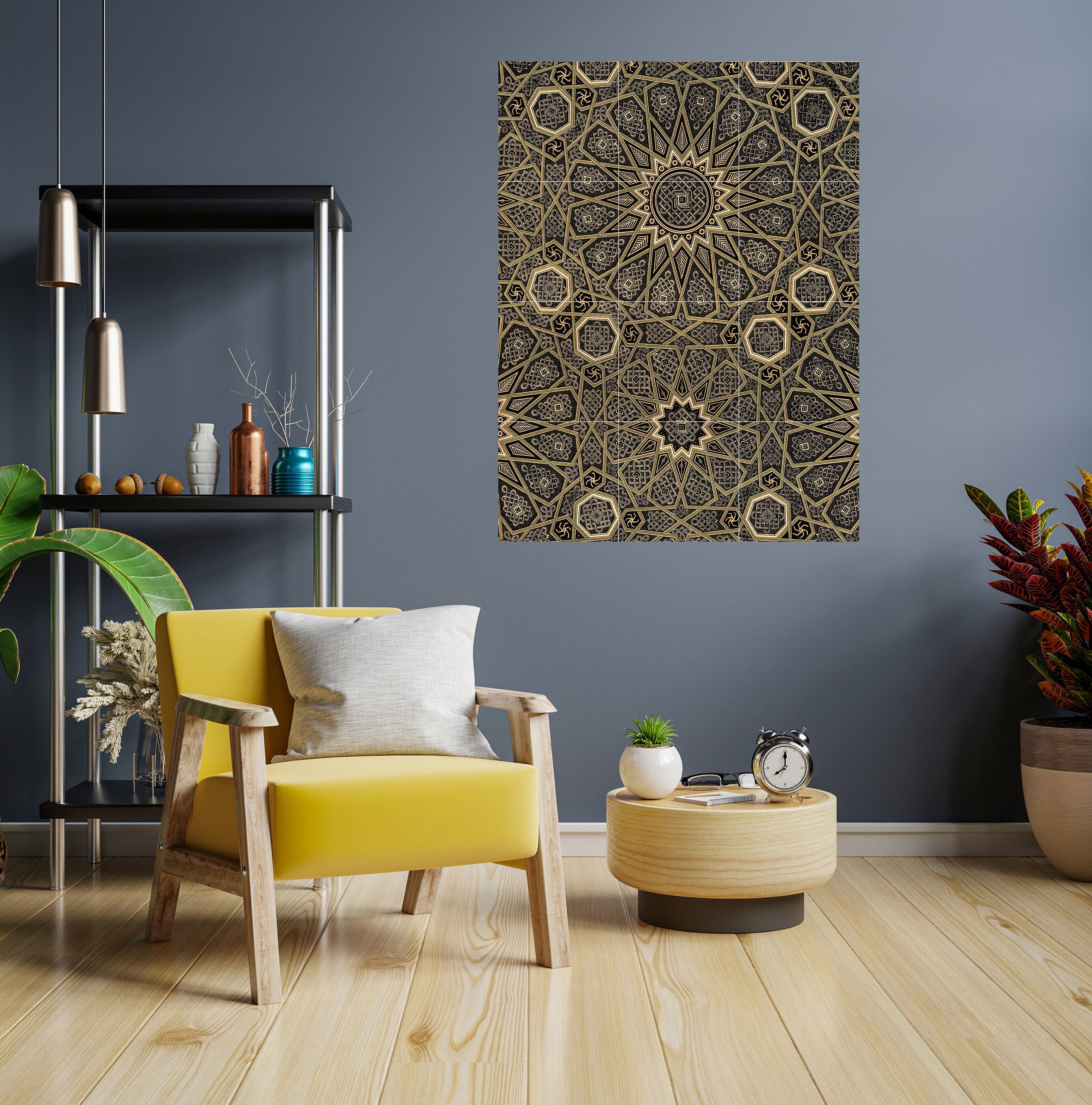 Moroccan Tile Mural: Arabic Geometric Wall Art, Kitchen Backsplash Bath ...