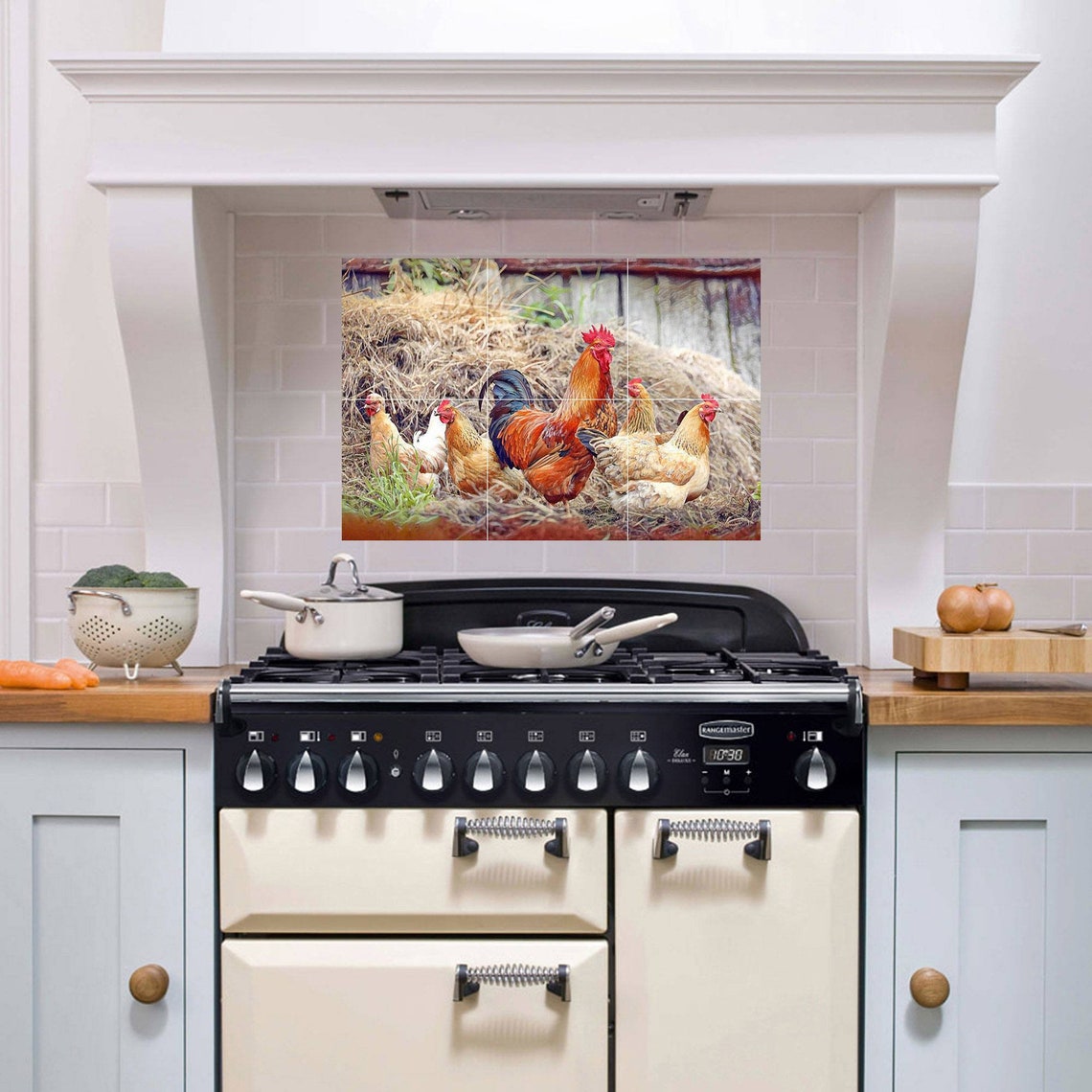 Tile Mural/mosaic Ceramic Panel of a Rooster and Hen - Etsy