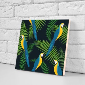 Parrot Ceramic Tiles Bird Tiles - Set of 2 Wall Décor Ceramic Tiles ...