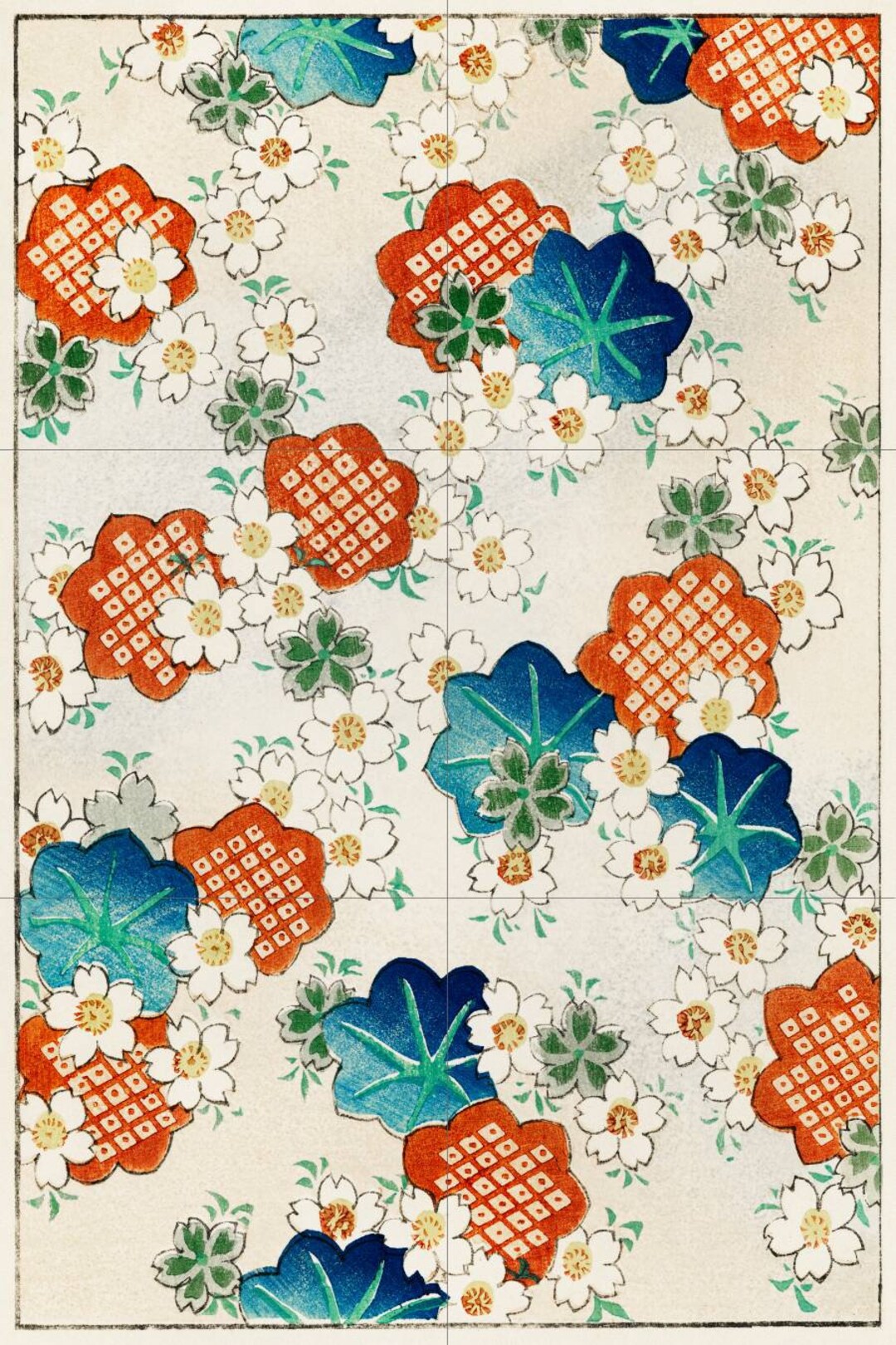 Tile Mural/mosaic Ceramic Panel of Bijutsu Sekai Floral Pattern ...