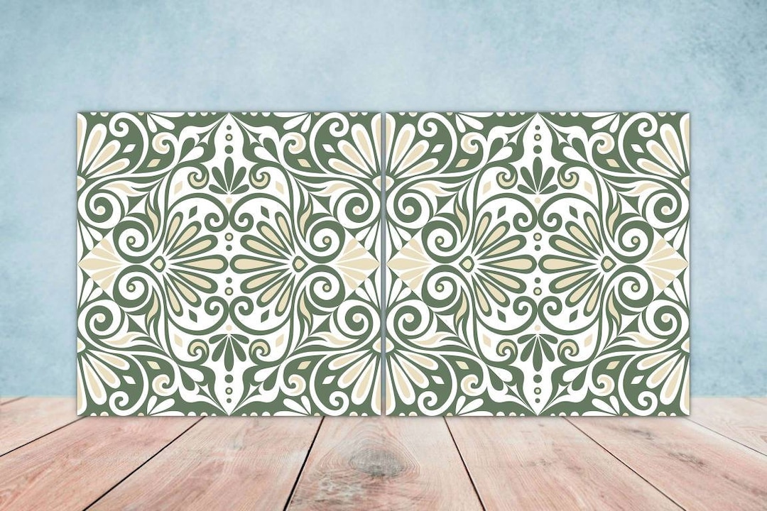 Greek Mediterranean Tiles Set of 2 Greek Wall Decor Tiles Kitchen ...