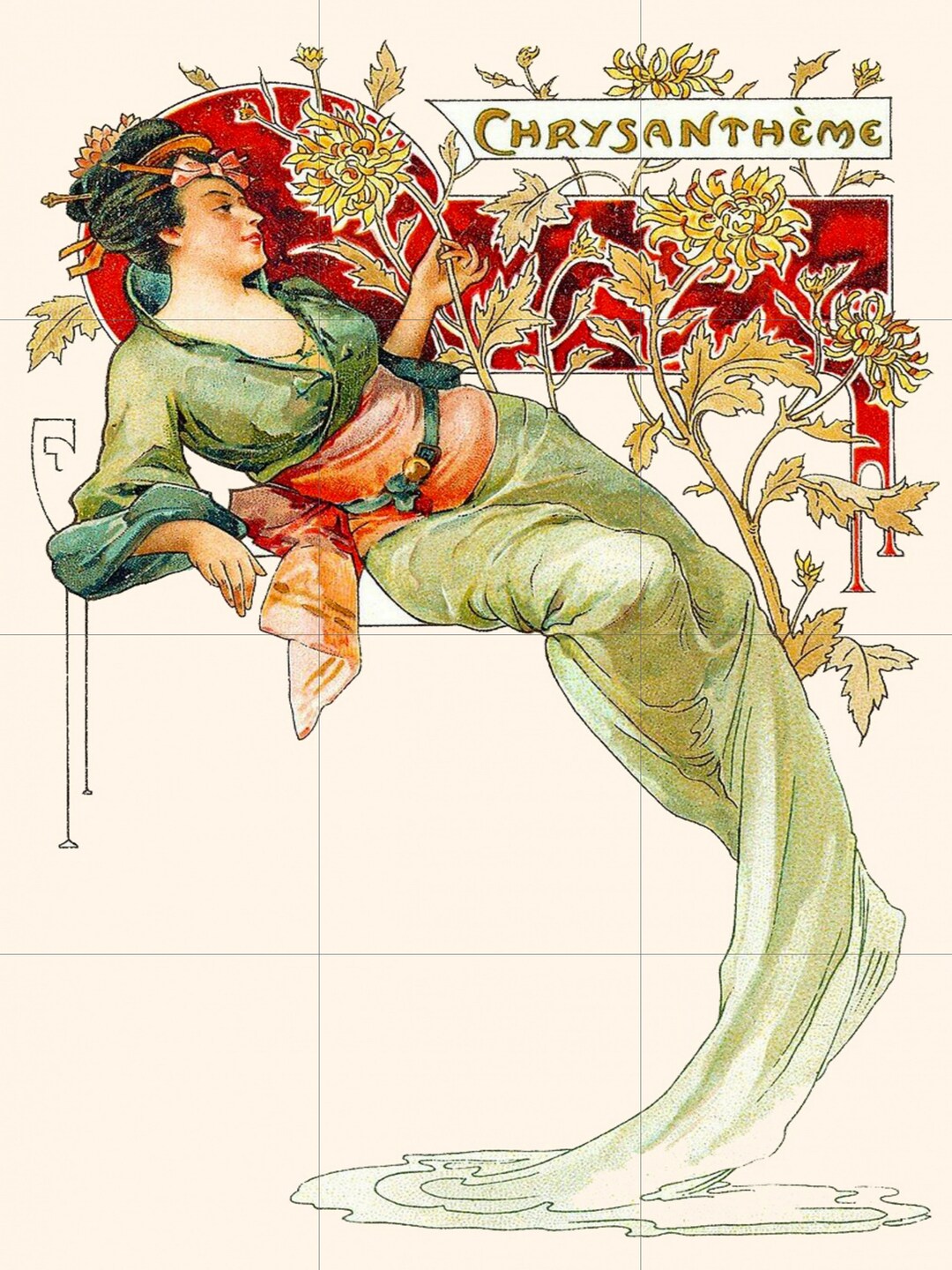 Alphonse Mucha Tile Mural: Belle Epoque Art Nouveau Ceramic Panel - Etsy