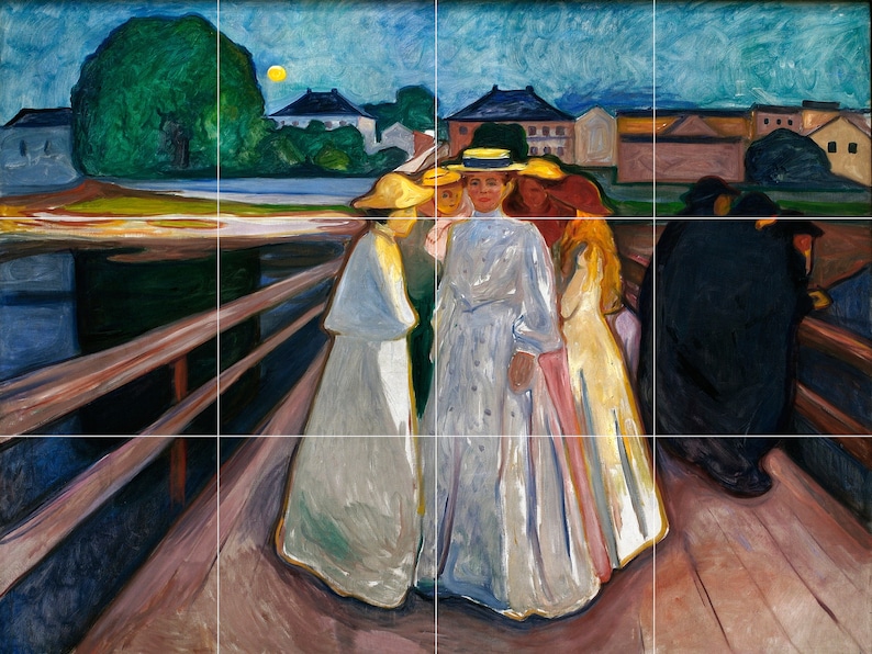 Edvard Munch 'bridge' Tile Mural: Gloss Ceramic Mosaic Panel - Etsy