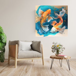 Japanese Koi Fish Pond Tile Mural: Gloss Ceramic Mosaic Panel - Etsy
