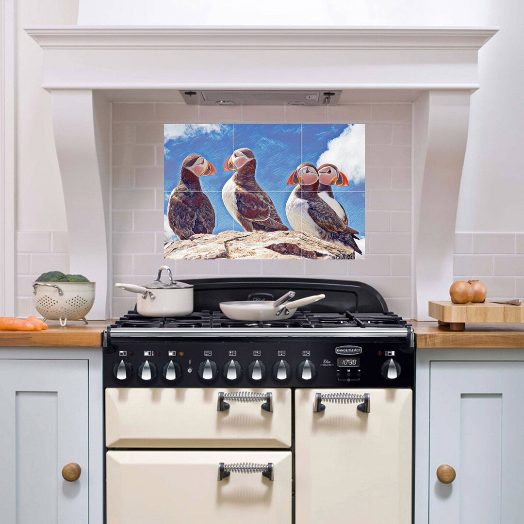 Tile Mural/mosaic Ceramic Panel of Puffins - Puffin Wall Print ...