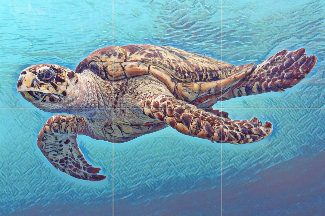 Sea Turtle Tile Mural: Ocean Undersea Ceramic Panel - Etsy