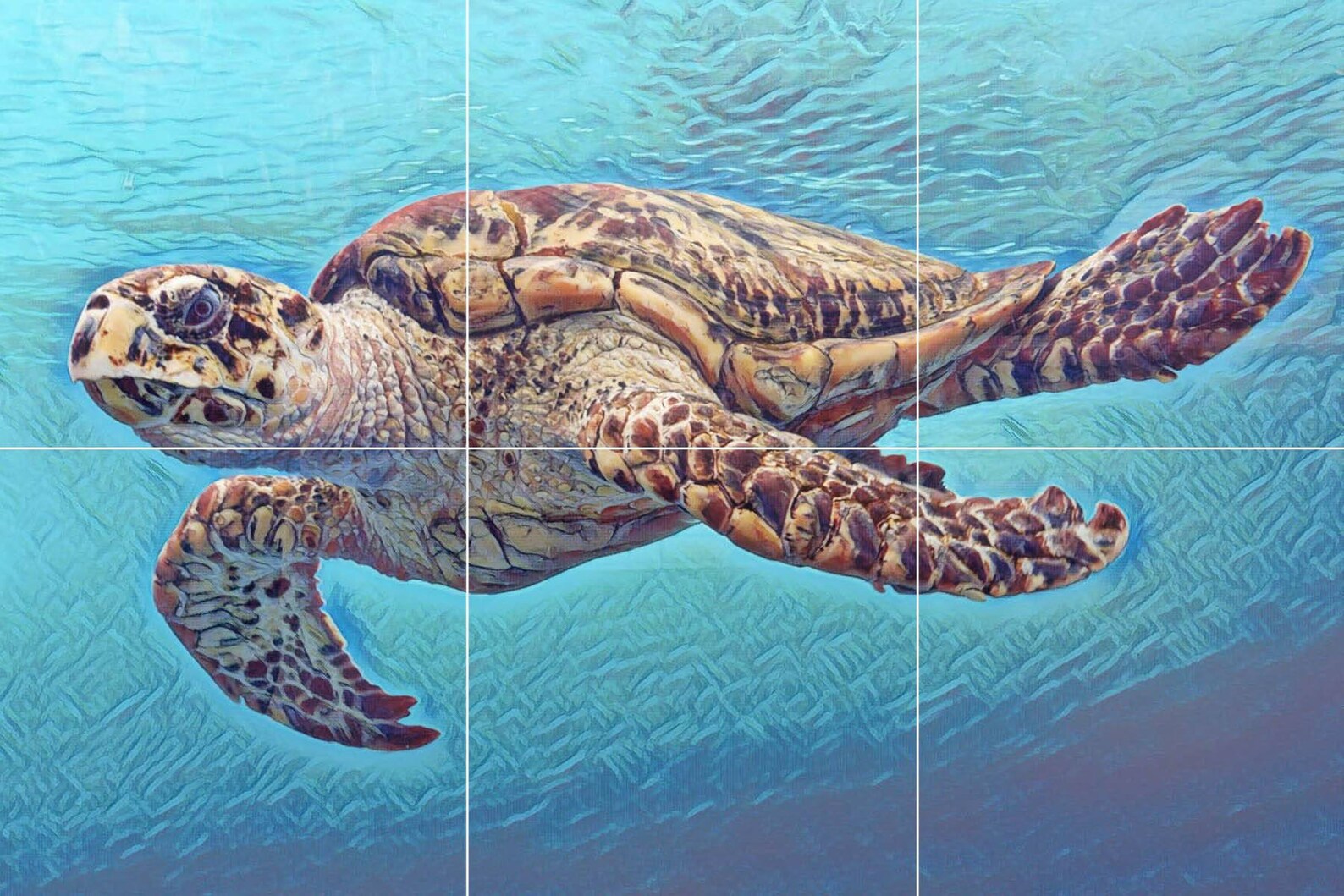 Sea Turtle Tile Mural: Ocean Undersea Ceramic Panel - Etsy