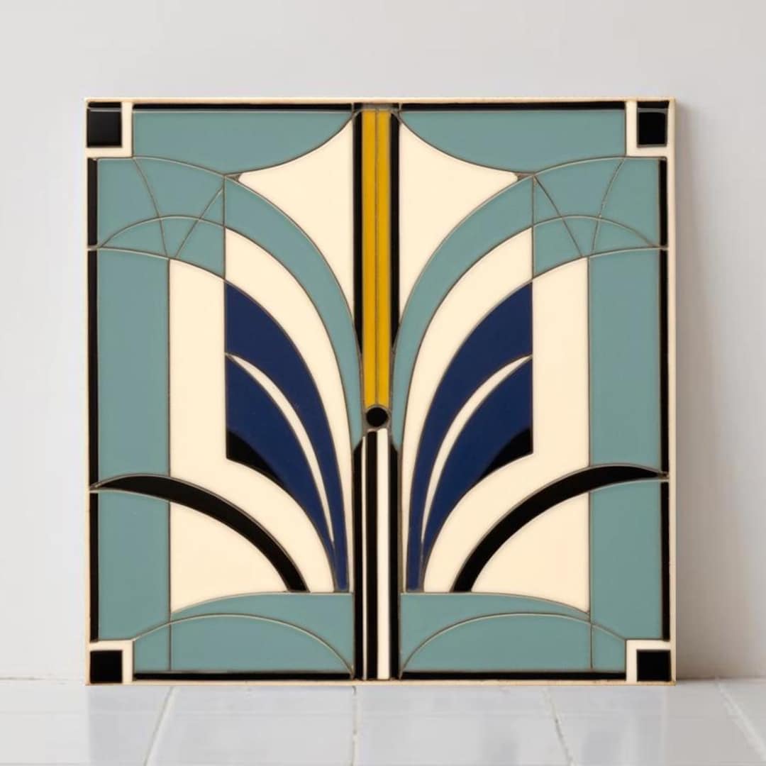 Art Deco Ceramic Tile: Geometric Wall Decor, Kitchen Backsplash Retro ...