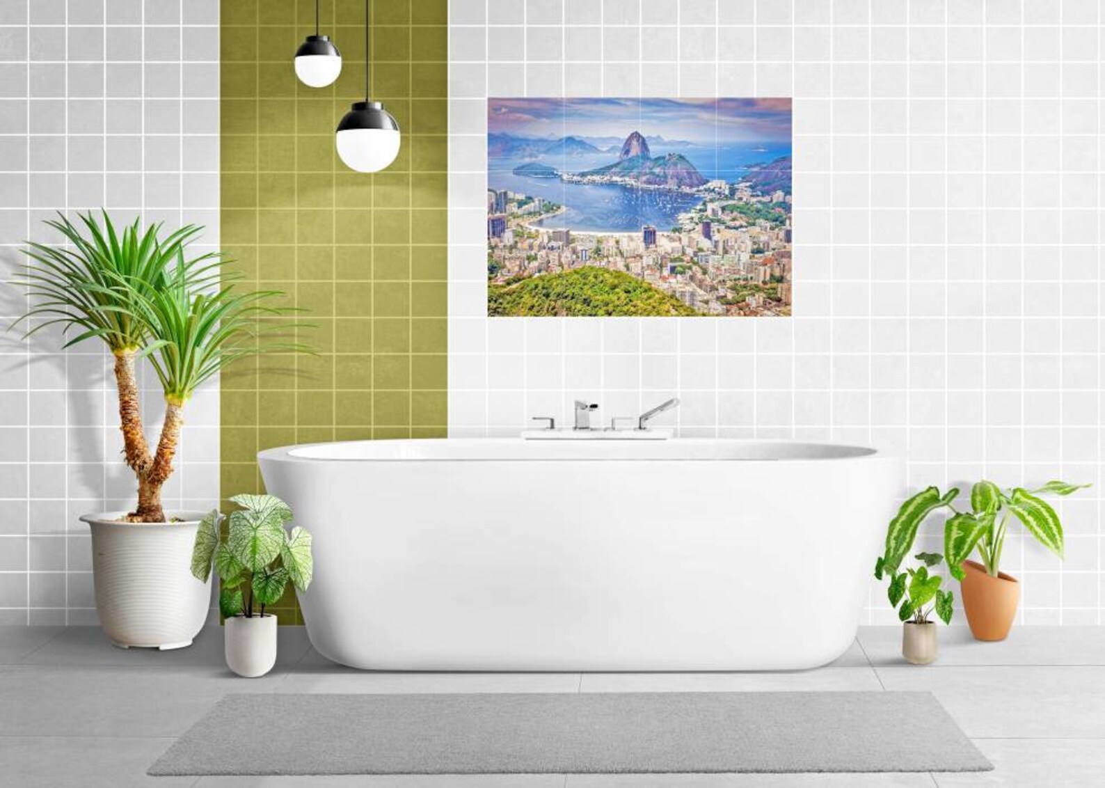 Rio De Janeiro Tile Mural: Brazil Cityscape Ceramic Panel Landscape ...