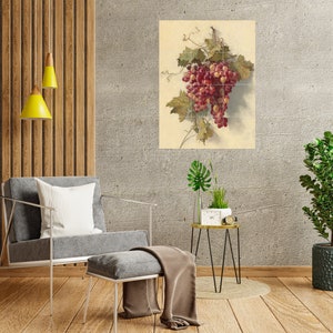 Vintage Botanica Tile Mural of Grapes - Edwin Deakin Print - Fruit Wall ...