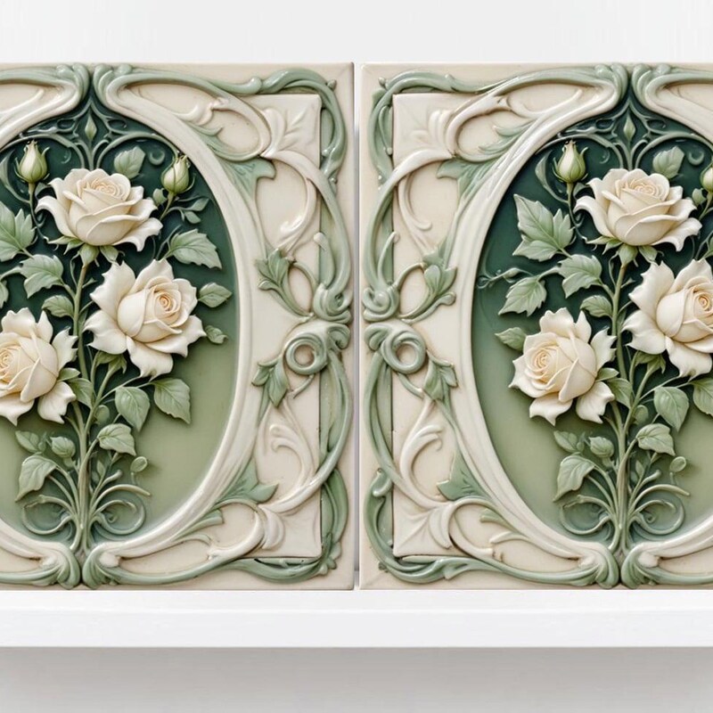 Rose Tiles - Etsy