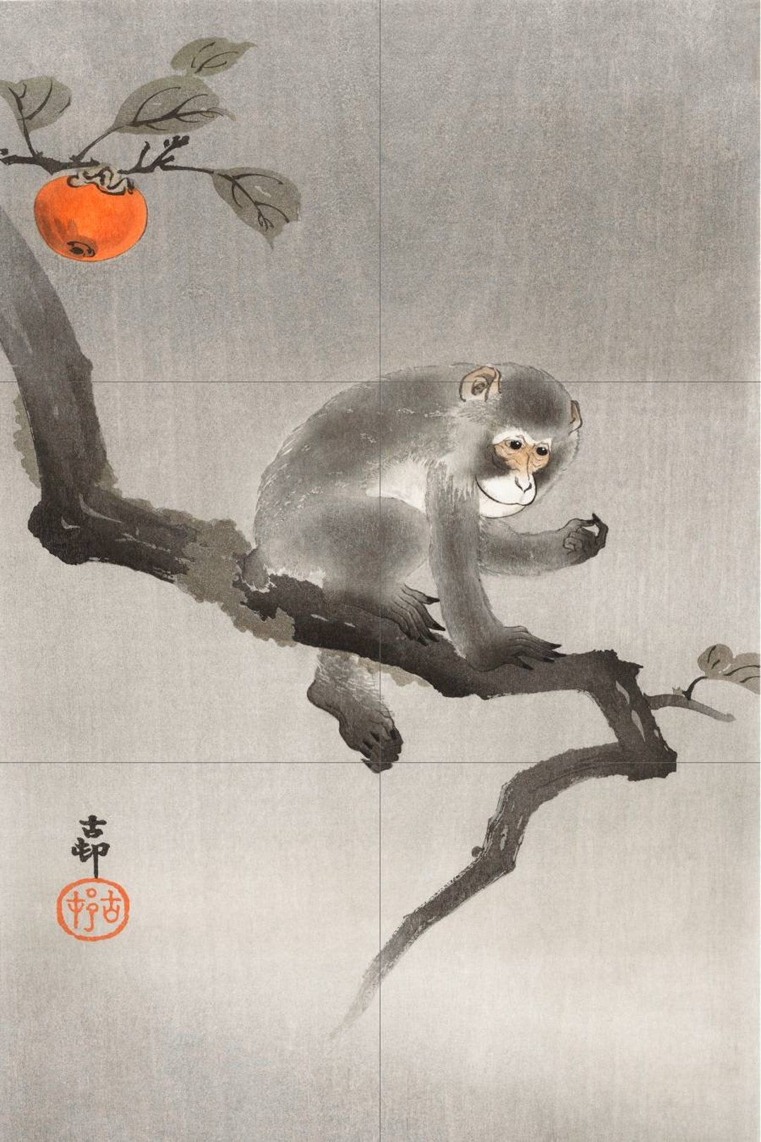 Ohara Koson Monkey Tile Mural: Japanese Art Ceramic Panel - Etsy