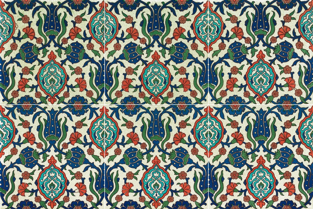 Tile Mural/mosaic Ceramic Panel of Arabic Pattern - Arabic Art Decor ...