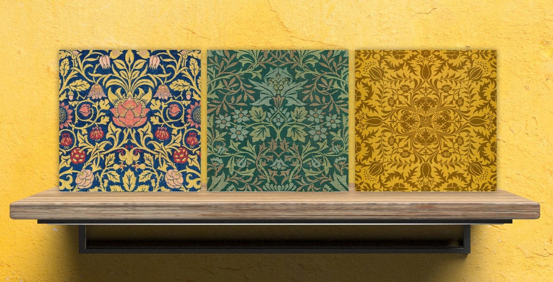 William Morris Set of 3 Ceramic Tiles,ceramic Decor Tiles,kitchen ...