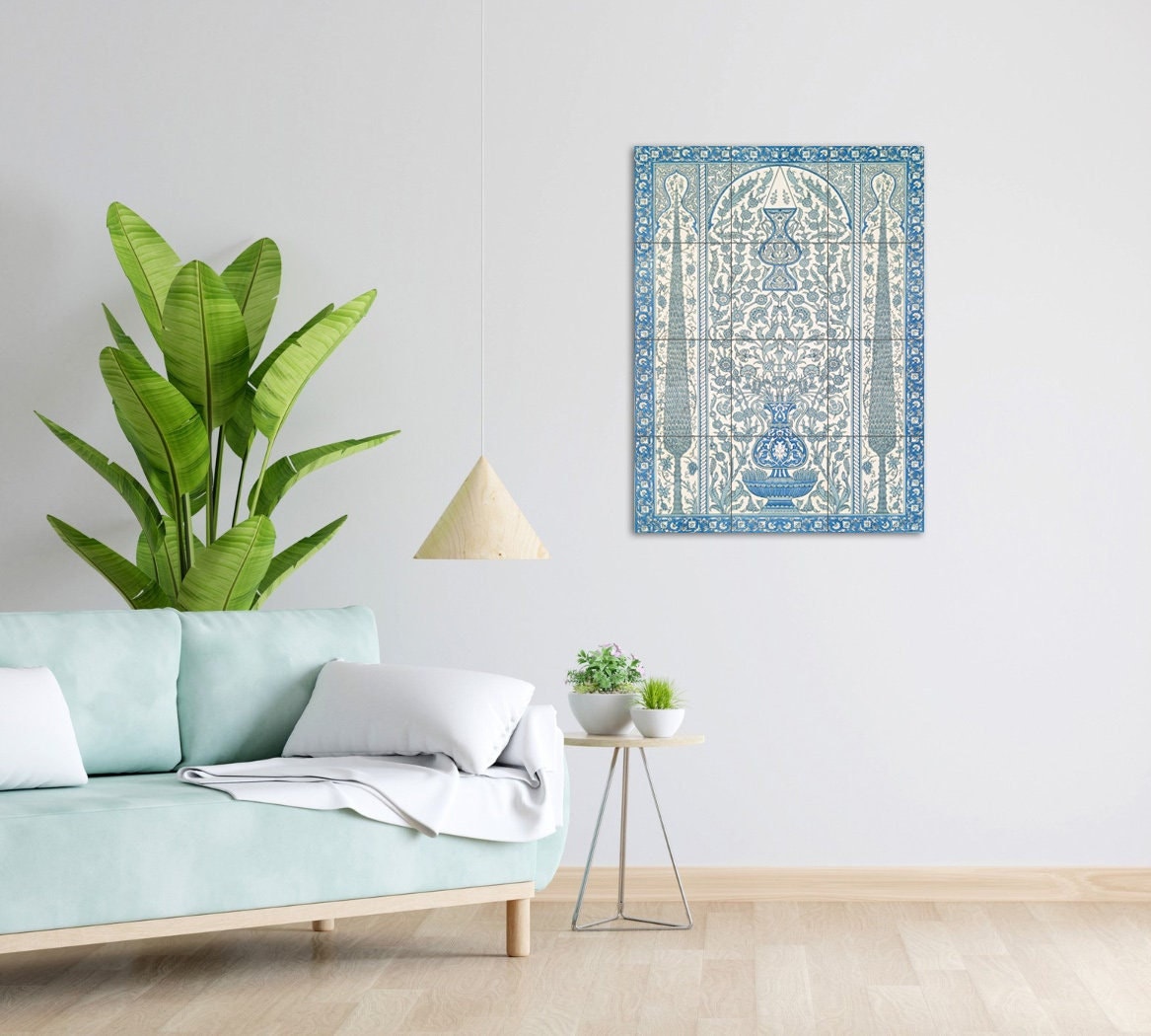 Arabic Tile Mural: Islamic Art Ceramic Panel, Arabesque Decor - Etsy