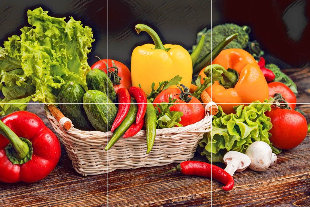 Tile Mural/mosaic Ceramic Panel of Vegetables - Kitchen Wall Art ...