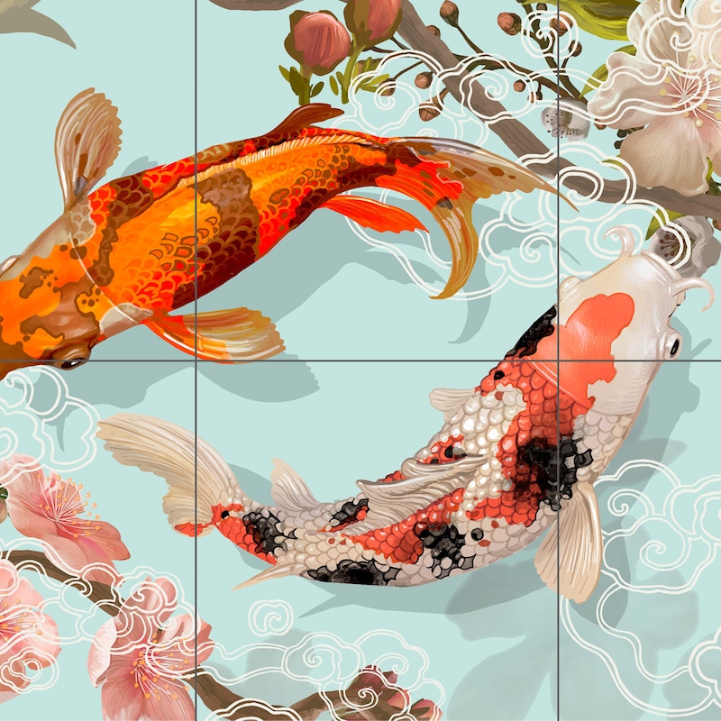 Mosaic Koi Fish - Etsy