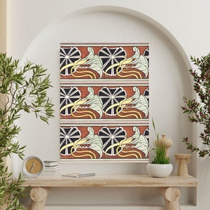 Flower Art Nouveau Ceramic Tile Mural/mosaic - Capucine Nasturtium ...