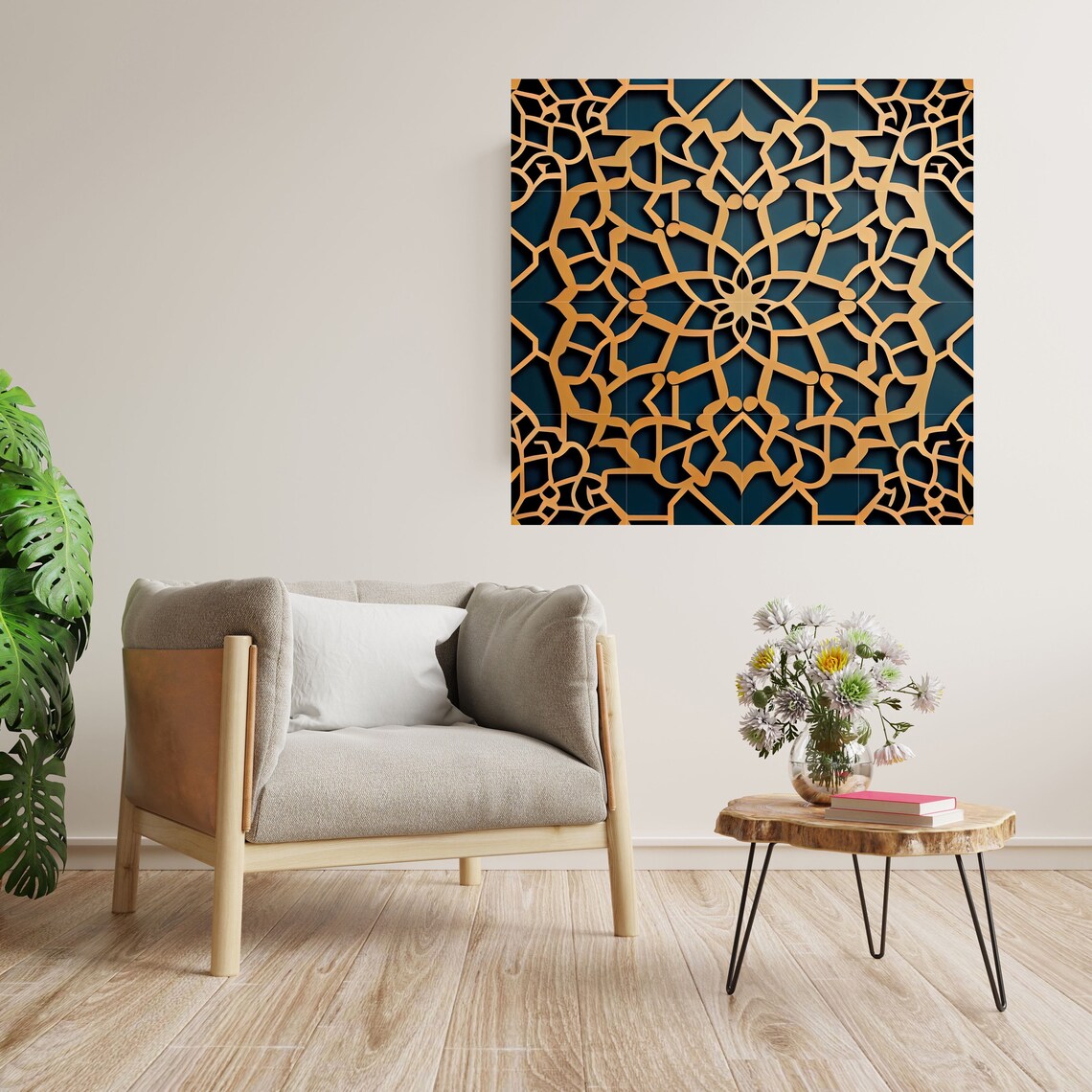 Arabic Pattern Tile Mural: Moroccan Ceramic Wall Art - Etsy