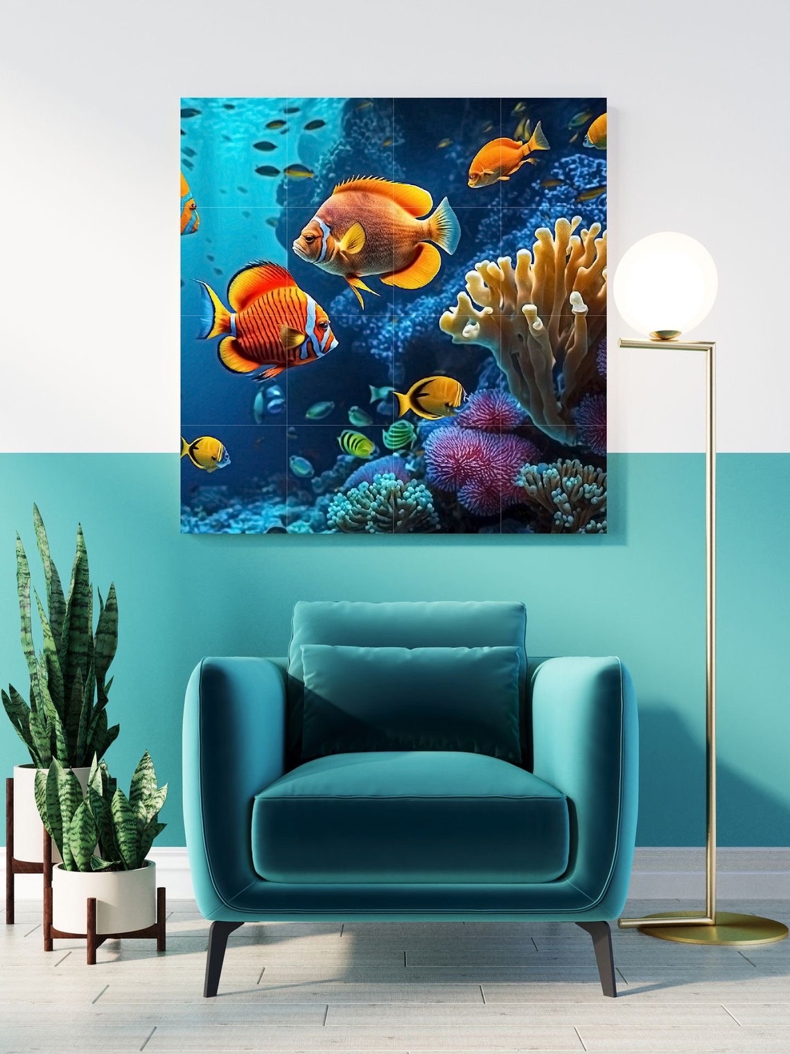 Sea Coral Reef Tile Mural: Gloss Ceramic Fish Mosaic - Etsy