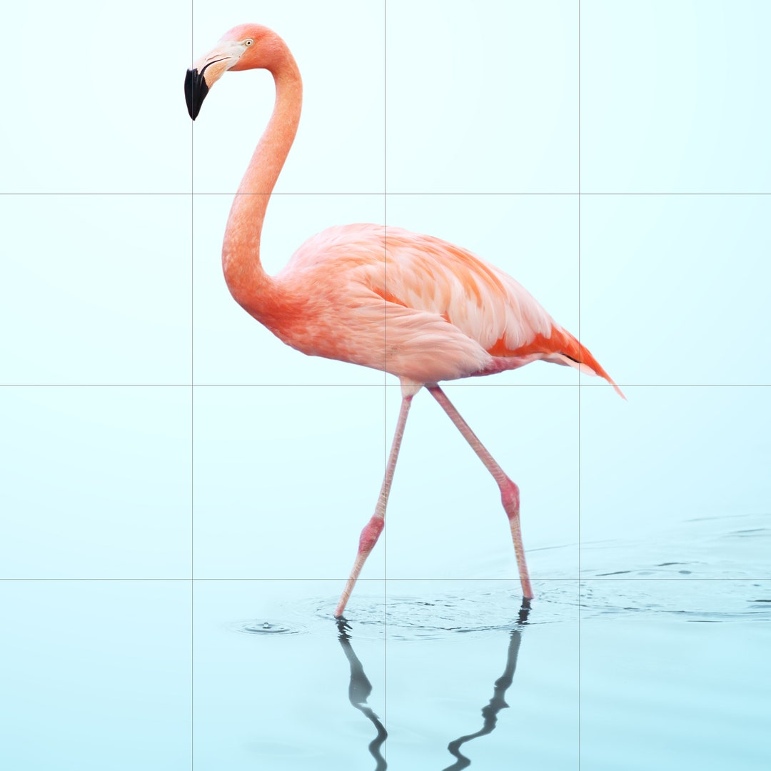 Tile Mural/mosaic Ceramic Panel of Pink Flamingo- Tropical Bird Mural ...